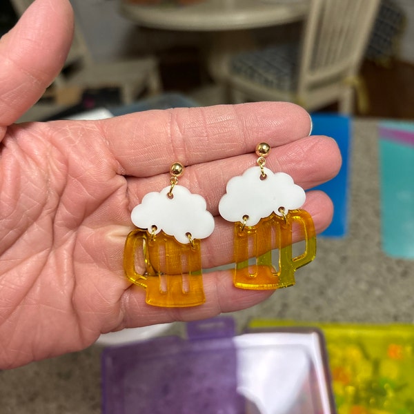 2 Piece Beer Pendant Mold, Beer Pendant Mold, Beer Drop Earrings Mold ...