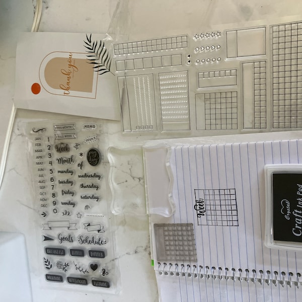 Clear Stamp Set for Monthly Planner With Weeks, Dates, and To-do List ...