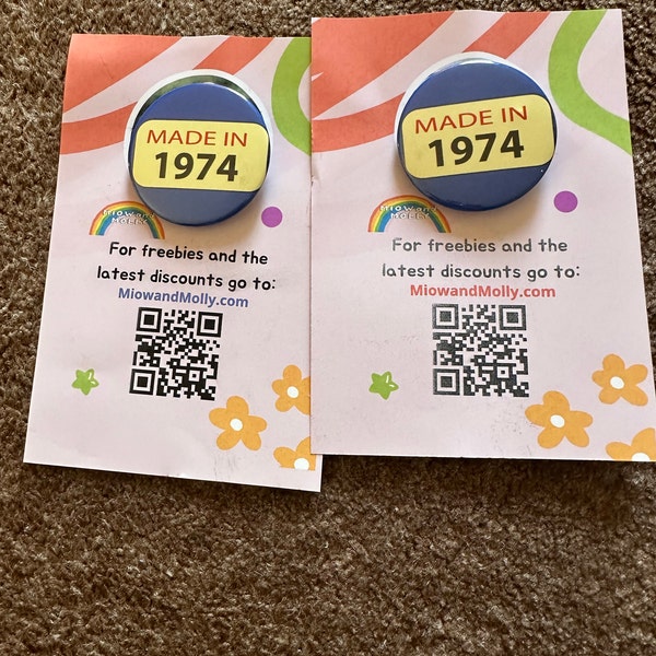 60th Birthday Badge Made in 1964 Birthday Year 60 Pin Badge Button ...