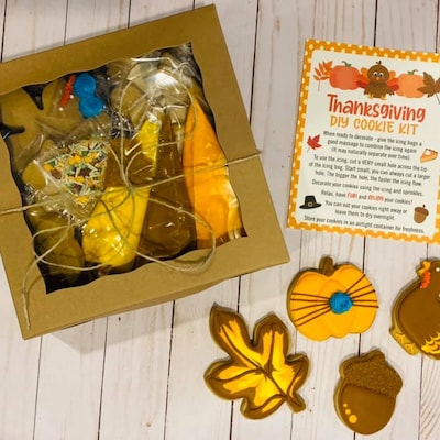 Thanksgiving Decorate Your Own Cookie Kit Instructions Card 4x5, Kids ...