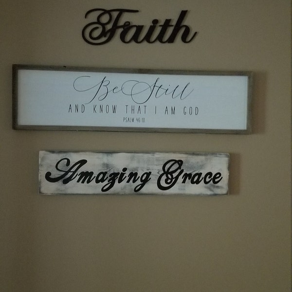 Faith Sign, Steel Signs, Metal Word Art, Christian Wall Art, Farmhouse ...
