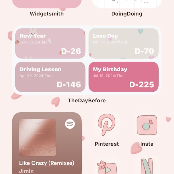 CUTE SAKURA Hand Drawn Icon Pack With Wallpapers | Cherry Blossom App ...