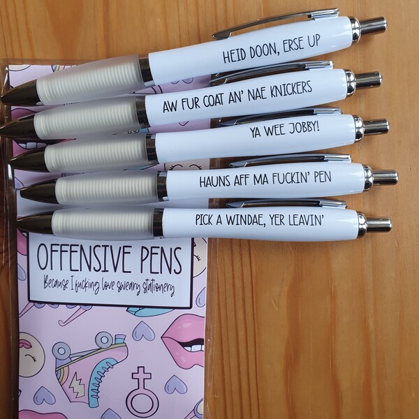 4x Funny Profanity Pen Pack | Funny Pens | Banter Pens | Rude Pens ...