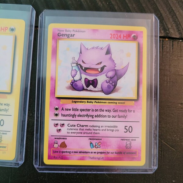 Pokemon Pregnancy Card - Pikachu and Charmander Design - Custom Pokemon ...