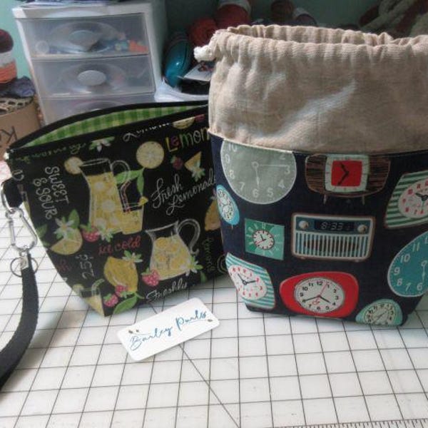 Smileys Knitting Project Bag, Crochet Zippered Pouch, Yarn Sock Tote - Etsy