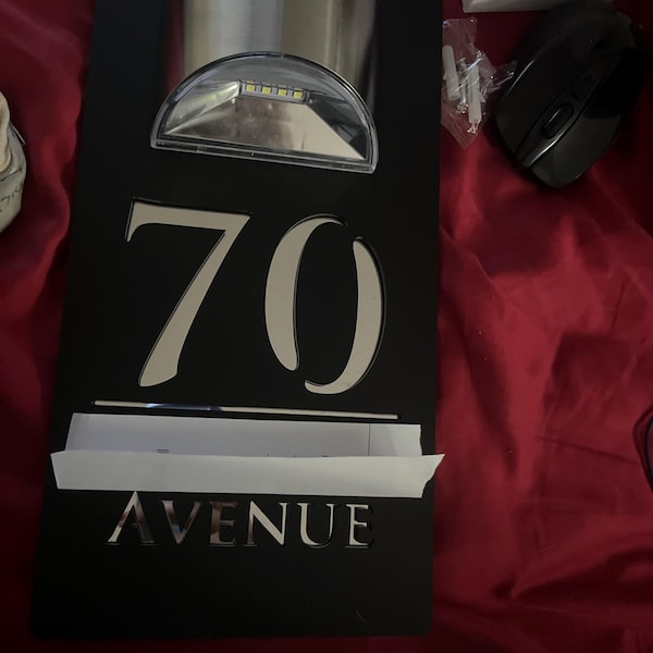 Modern Black Mirror House Sign With Light Contemporary Mirror Marble ...