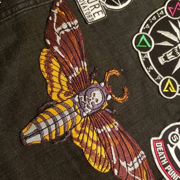 Huge Death's Head Hawk Moth Jacket Back Iron on Patch - Etsy
