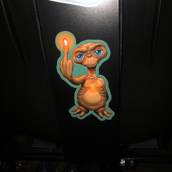 E.T. Middle Finger Vinyl Sticker - Etsy