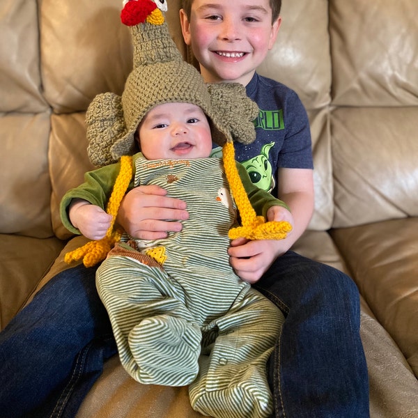 Crochet Pattern Chicken Hat/ Chicken Hat Pattern/ Spring Chicken Hat ...