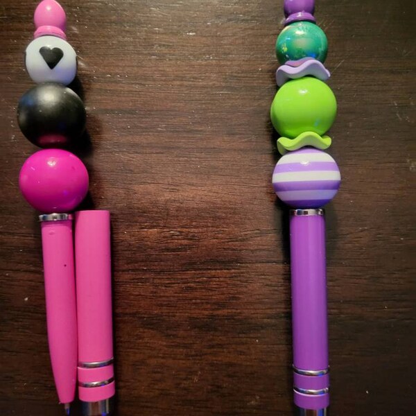 SET OF 2, 3D Pig Silicone Focal Bead, Piggy Silicone Beads, Cute Pen ...