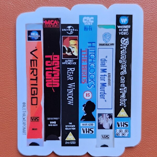 Horror Christmas Movies VHS Stack Gift Tag Horror Gift Tag Sticker ...