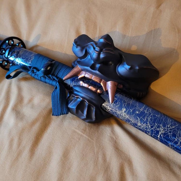 Oni Mask Katana Wall Mount - Etsy