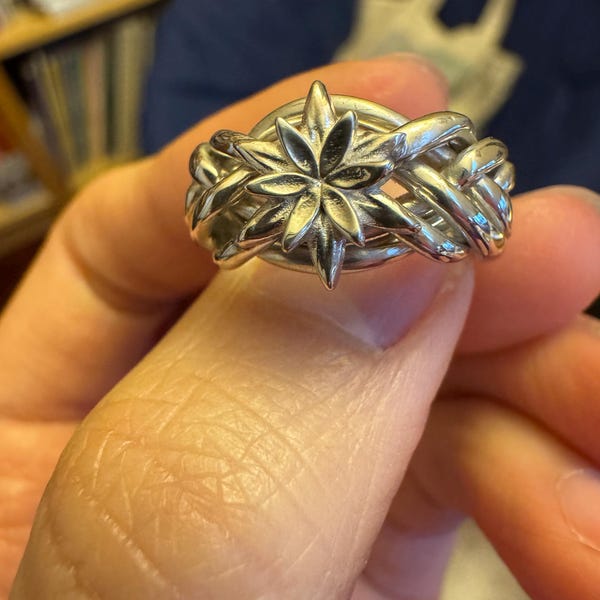 Ladies Five Band Puzzle Ring 5Q in Sterling Silver or Gold - Etsy