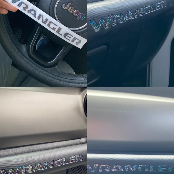 Holographic Sequins Jeep Emblem Sticker Decal, Wrangler JK, TJ, JL ...