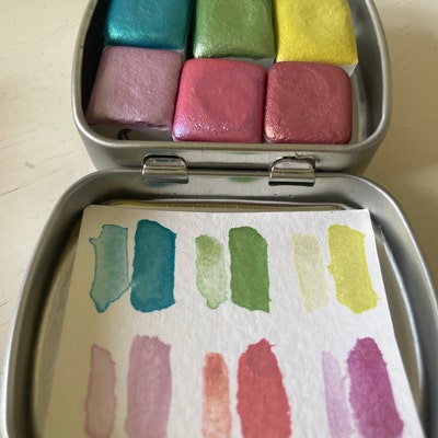 Handmade Metallic Watercolor Paint Pans in Shamrock - Etsy
