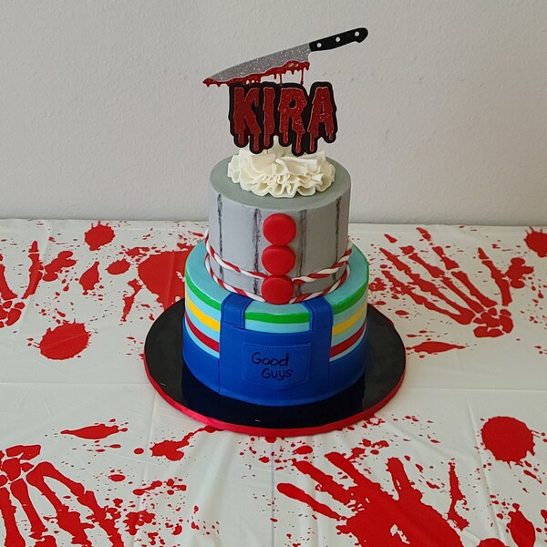 Horror Knife Cake Topper/horror Cake Topper/halloween Happy Birthday ...