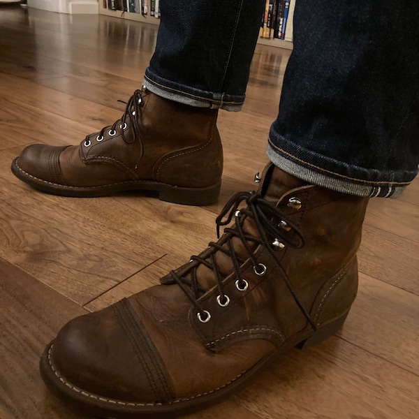 Motoman Vintage Harness Ring Boots Black Moto Riding Square Toe EU 44 ...