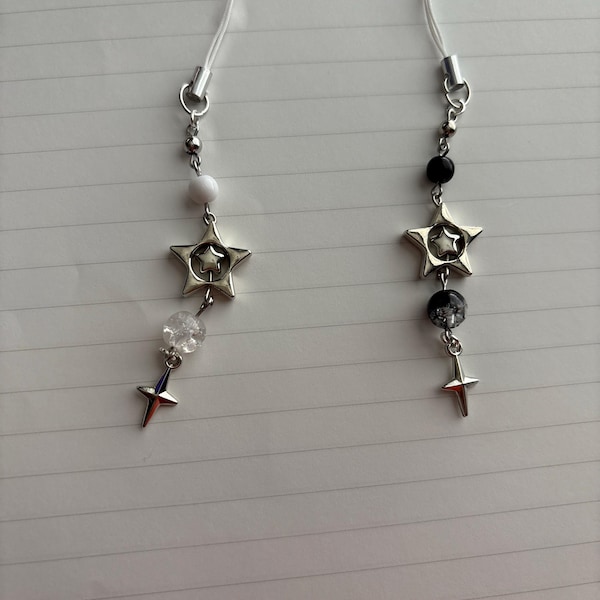 Y2k Star Necklace | Silver Star Pendant | Grunge Jewelry | Beaded Charm ...