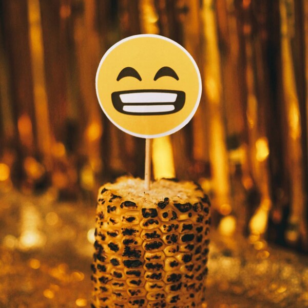 Emoji Cupcake Toppers Tops Picks Pics - 12/pk - Etsy UK