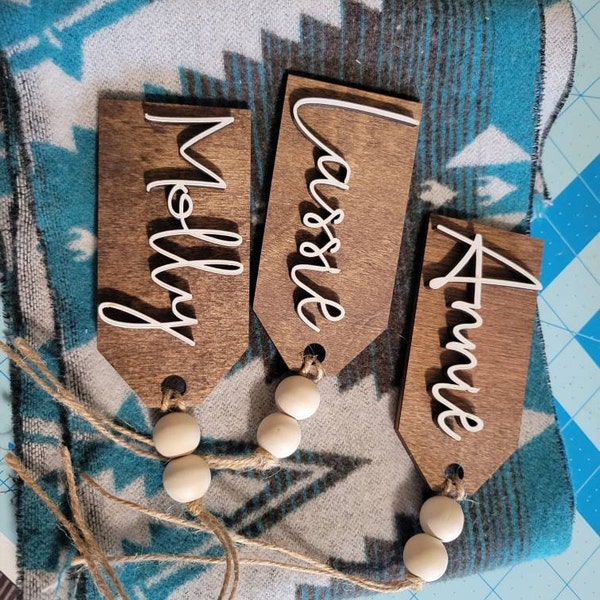 Personalized Stocking Tags, Wooden Stocking Tags, Stocking Name Tags ...