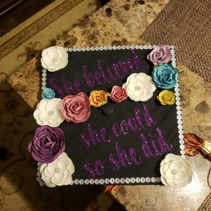 Graduation Cap Decal Graduation Cap Decoration She Believed | Etsy