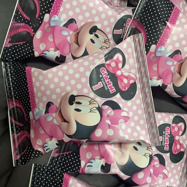 Minnie Mouse Birthday Party Chip Bags Wrapper Label Minnie Mouse Chalk ...
