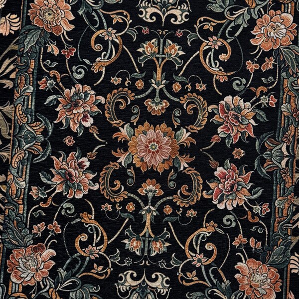 Dark Floral Victorian Rug | Wildflower Aesthetic Living Room Gothic ...