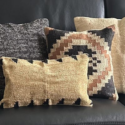 Cotton Wool Blue and White Handmade Rug, Handwoven Modern Flatweave ...