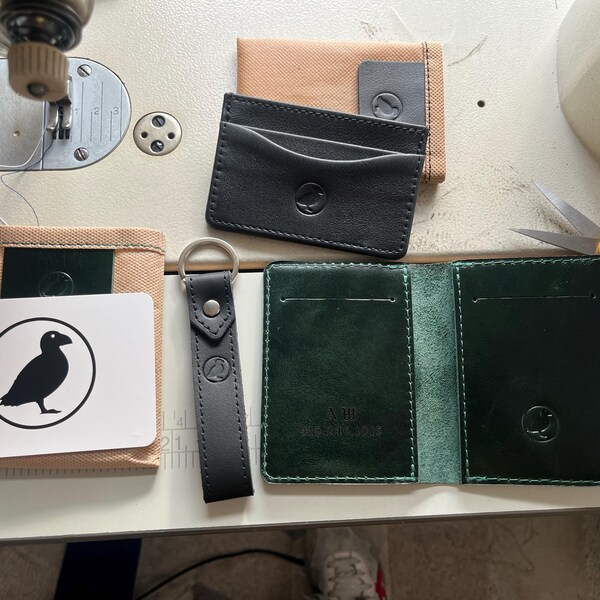 Black Matte Leather Card Wallet With Clear ID Window on the Back ...