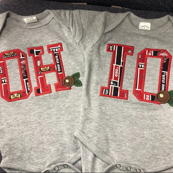 OHIO Buckeye Applique Design Set Straight - Ohio State Applique Design - Buckeye Family Applique ...