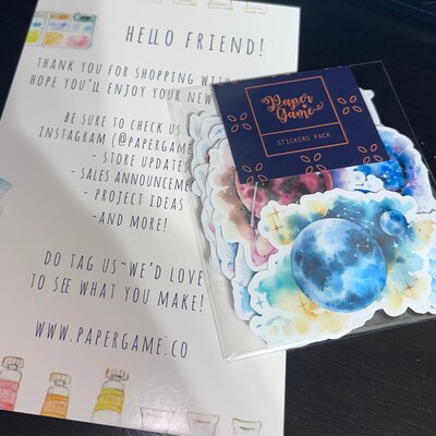 Planets Themed Stickers Pack, Space Sticker Set, Galaxy, Moon, Cosmos ...