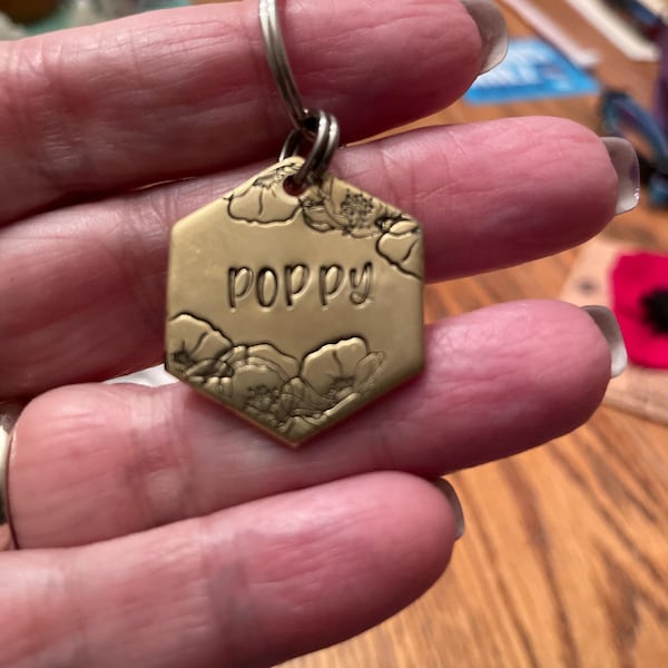 You're a Gem / Custom Hand Stamped Dog Tag, Personalized Metal Pet ID ...