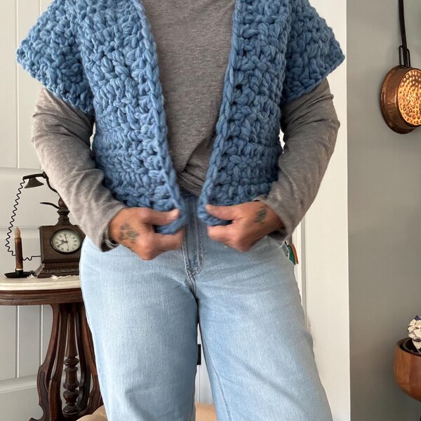 Simple Super Chunky Crochet Vest Pattern, Beginner Friendly Crochet ...