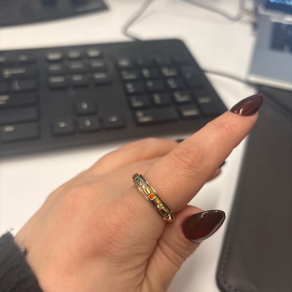 Crystal Rose Gold Spinner Ring, Sparkling Rose Gold Spinner Ring, Rose ...