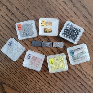 20 X 1 Gram Periodic Element Metal Ingots SILVER X 2, Tantalum, Cobalt ...