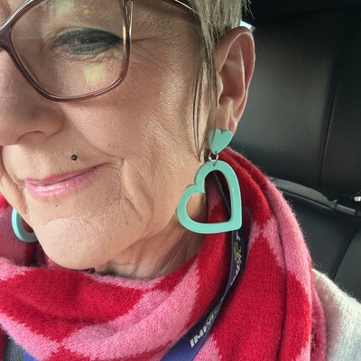 Large LOBSTER Laser Cut Acrylic Red Glitter Dangle Earrings Tacky ...