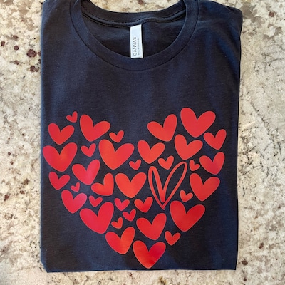 Red Heart of Hearts Screen Print Transfer, Plastisol Ink Transfernot a ...