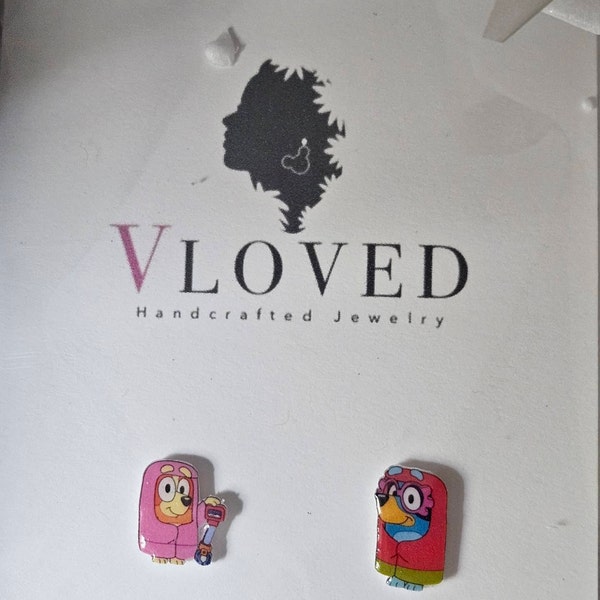 Granny Rita & Janet Dog Sisters Cartoon Inspired Studs Earrings, Disney ...