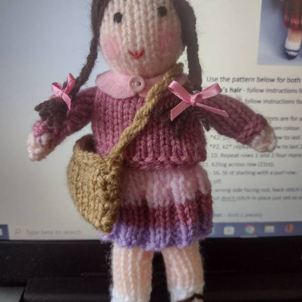 5 Little Friends in Autumn, Small Doll Knitting Pattern, 6" (15cm ...
