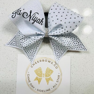Glitter and Rhinestone Cheer Bow Black on Black - Etsy