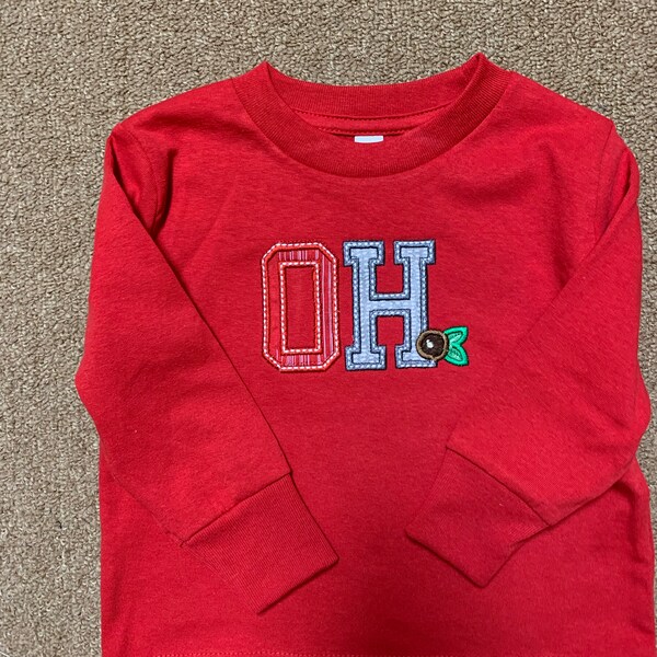 OHIO Buckeye Applique Design Set Straight - Ohio State Applique Design - Buckeye Family Applique ...