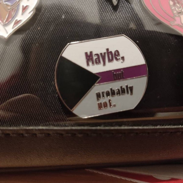 Maybe but Probably Not Gray Ace Demi Pride Enamel Pin in Demisexual ...