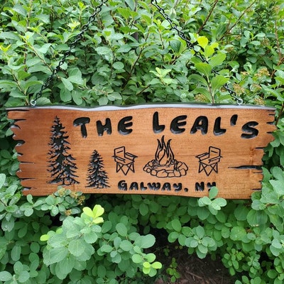 Outdoor Wood Sign Custom Camp Sign Personalized Camping Sign RV Decor ...