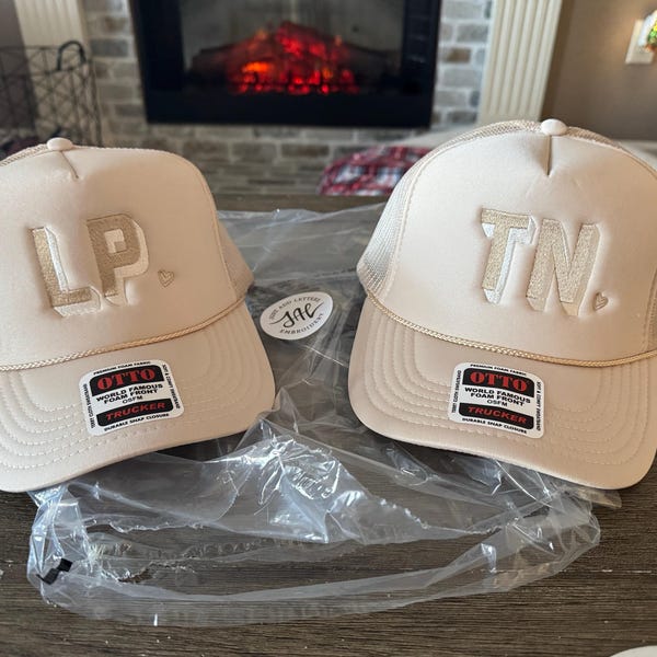 Personalized Initials, City, Letters Embroidered Foam Trucker Hat ...