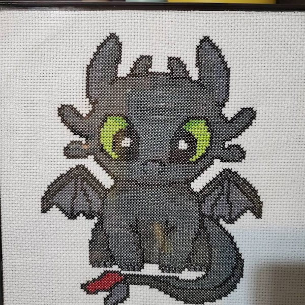 Toothless Dragon Cross Stitch Pattern, Easy Modern Design (printable ...