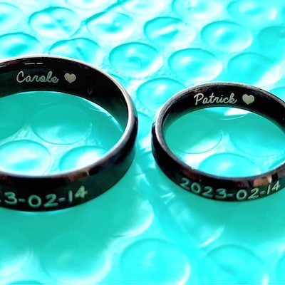 Personalized Matching Rings for Couple Valentines Day Gifts Couple ...