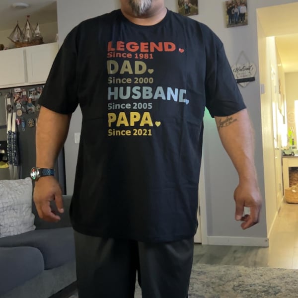 Custom Dad With Years Shirt, Papa With Year, Gift for Husband, Father's ...