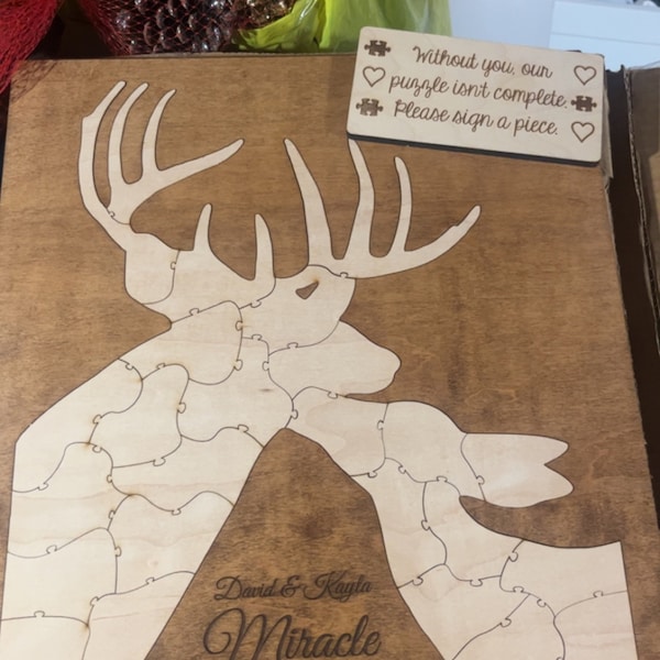 Deer Puzzle Guest Book Alternative | Winter Wedding, Baby Shower ...