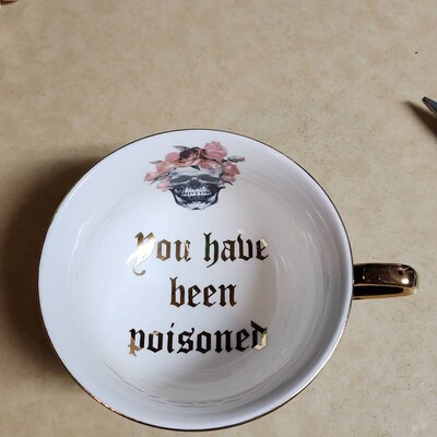 Gorgeous Black and Gold Tea Set, Bat, Cat, Crow and Moth Design ...