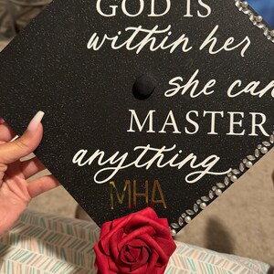 Two Degrees Hotter Master's Graduation Cap Vinyl Decal, Handlettered ...